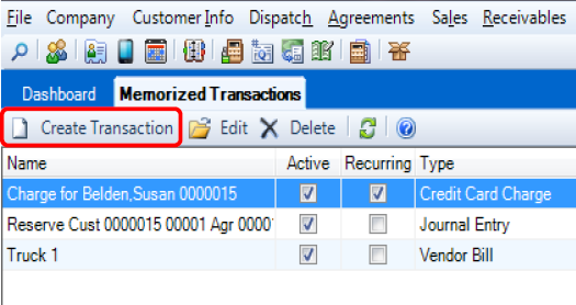 How Do I Create and Post Memorized Transactions?