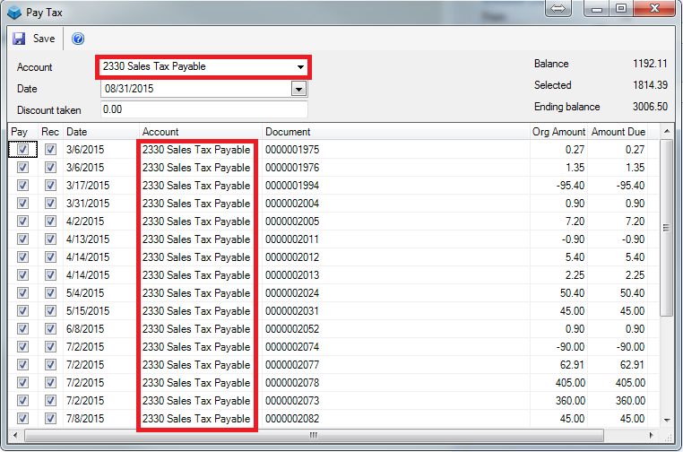 How To Remove Items from the Pay Tax Screen