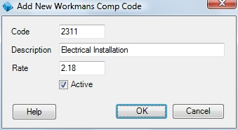 How To Enter Workmans Compensation Codes in ESC Accounting
