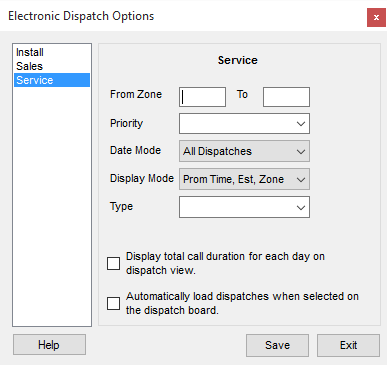 Customizing the Electronic Dispatch Board Views