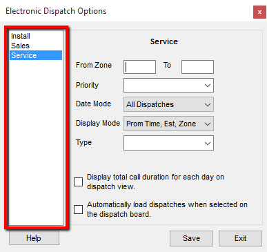 Customizing the Electronic Dispatch Board Views