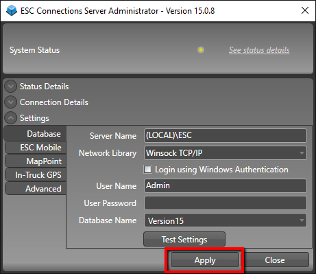 How do I Refresh / Restart the ESC Connections Server?