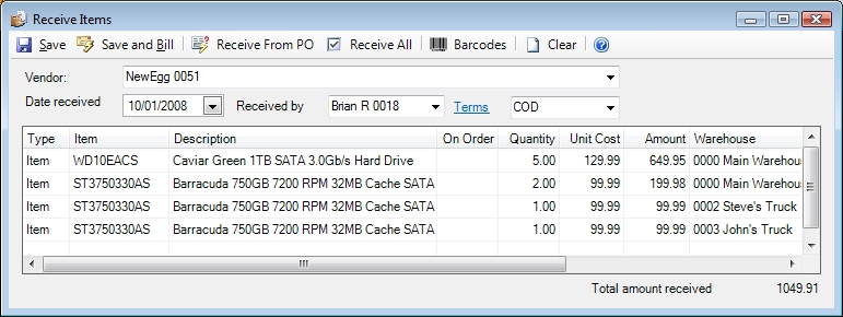 Backloading Inventory