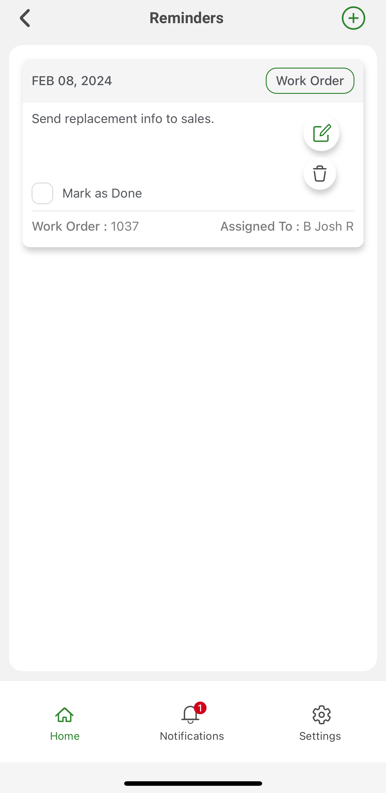 Creating Reminders in the FieldEdge Basic Mobile Application