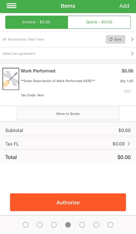 How to create a zero dollar invoice from mobile