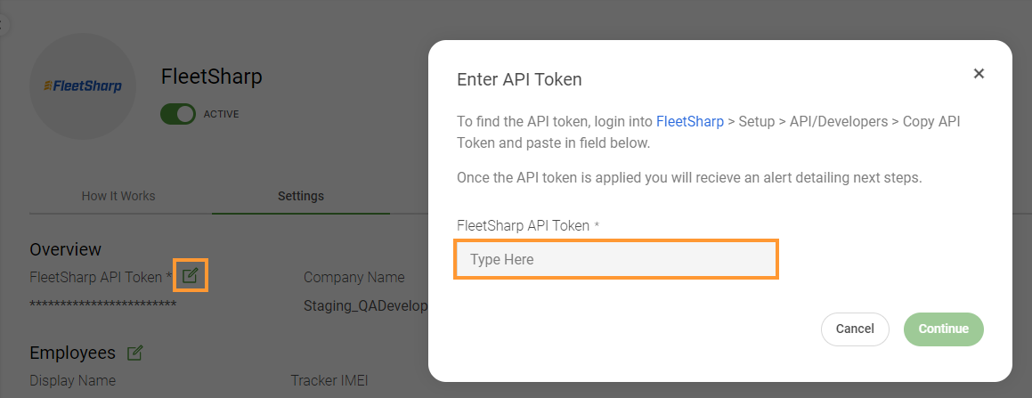 Using and Setting Up the FleetSharp Integration