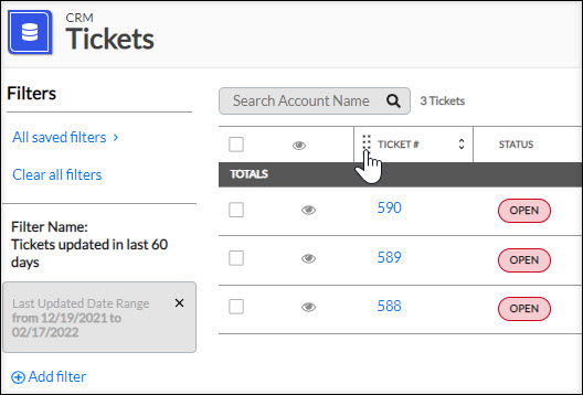 V3 Tickets List – Overview