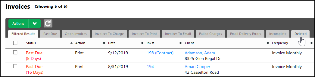 Restore Deleted Invoices