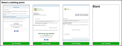 Create a New Estimate Document
