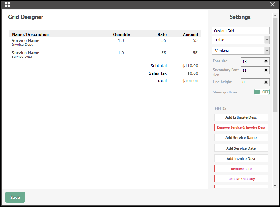 Create an Estimate Grid