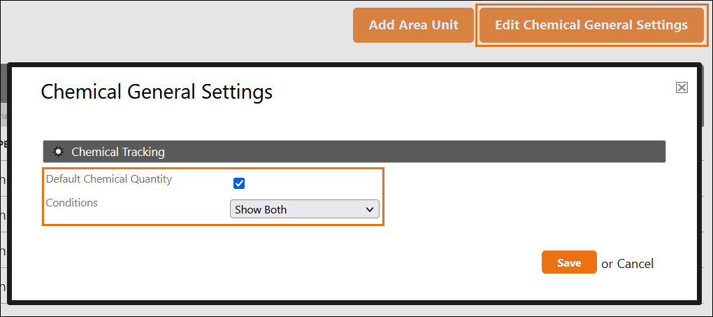 Set Up Chemical Tracking - General Chemical Settings