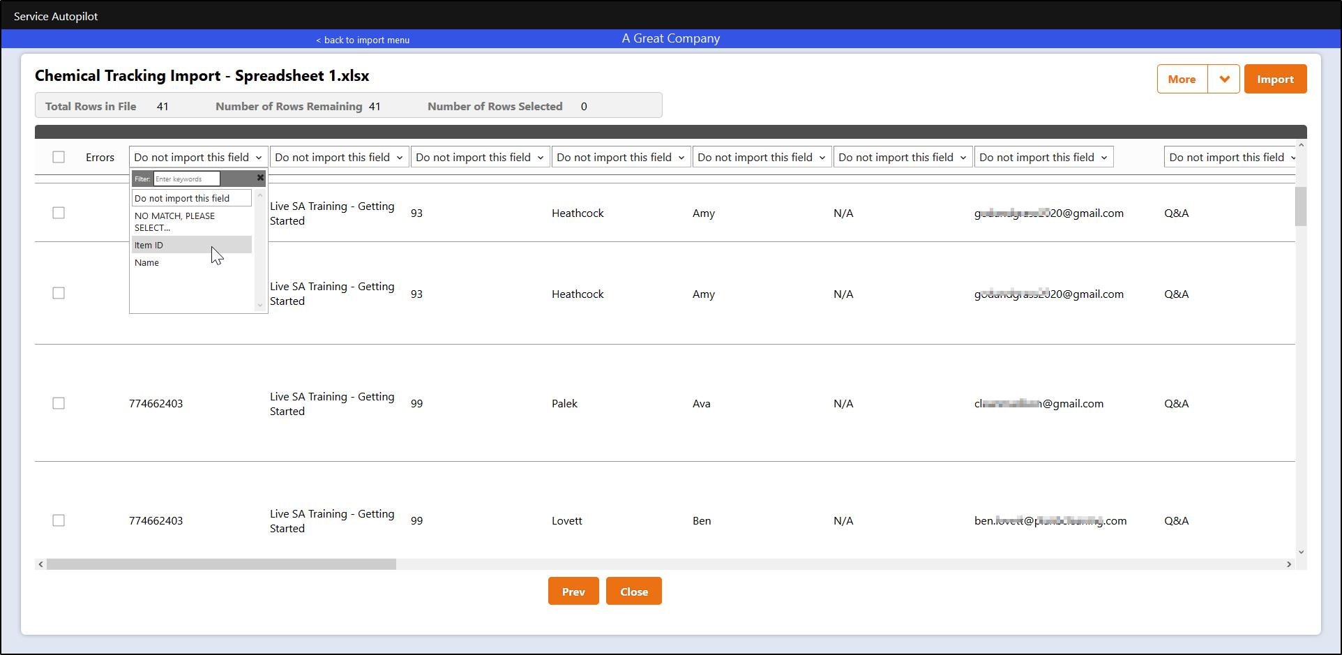 Set Up Chemical Tracking - Import Data