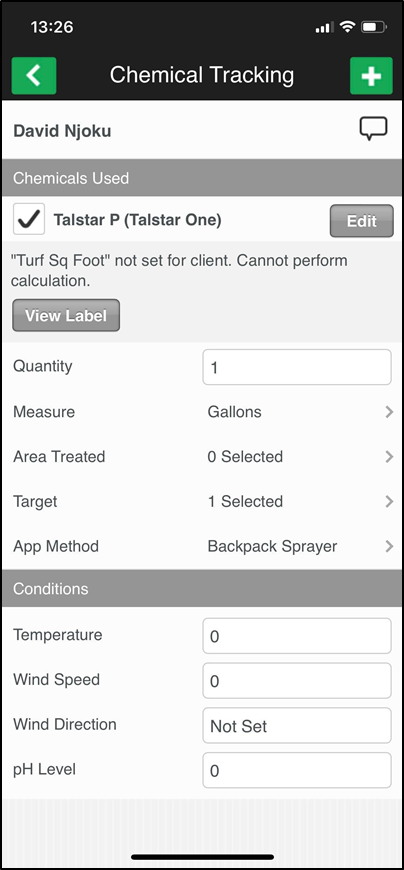 Chemical Tracking on the Legacy App