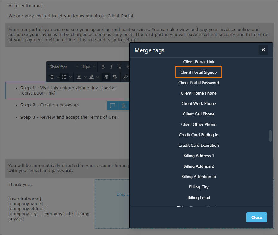Create a New Client Portal User Account